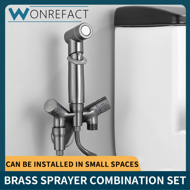 Bathroom Mini Brass Faucet Bidet Sprayer Toilet Bidet Flush Set Double ...