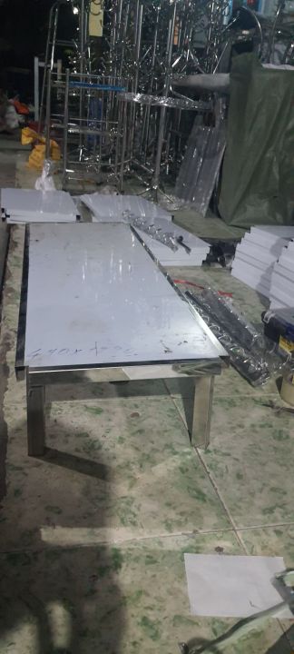 Kệ inox 1 tầng tấm , bề rộng 30cm , bề dài 80cm/100cm/120cm cao 15cm ...