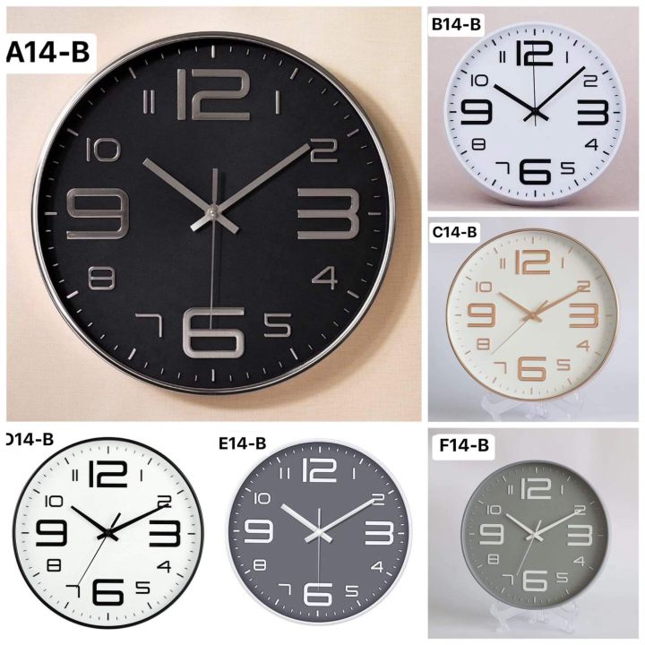 14 inch Nordic Wall Clock Modern Design Transparent Glass Minimalism 3D ...