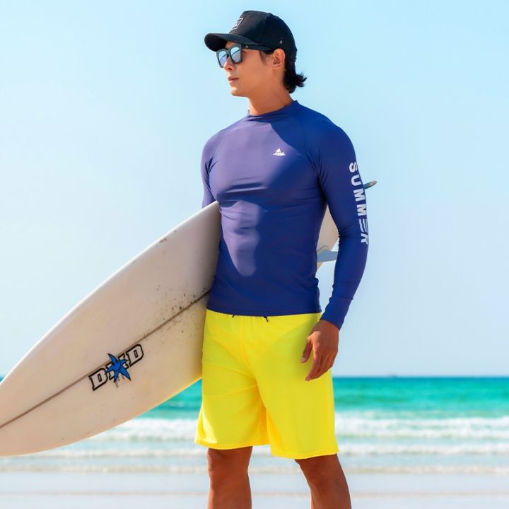 SAILBEE Mens UV Protect Surfing Rash Guard Long Sleeve Swimsuit ...