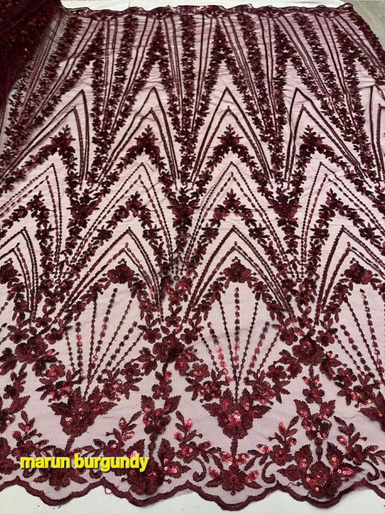 bahan kain tulle payet squen elishaab/ tille payet siquin motif ...
