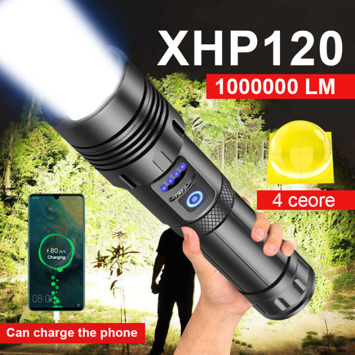 Super XHP120 Led flashlight waterproof original flashlight rechargeable ...