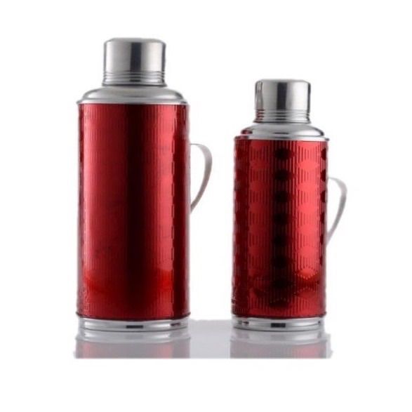 Traditional Glass Vacuum Flask Red / Thermos Merah / Thermal Flask ...
