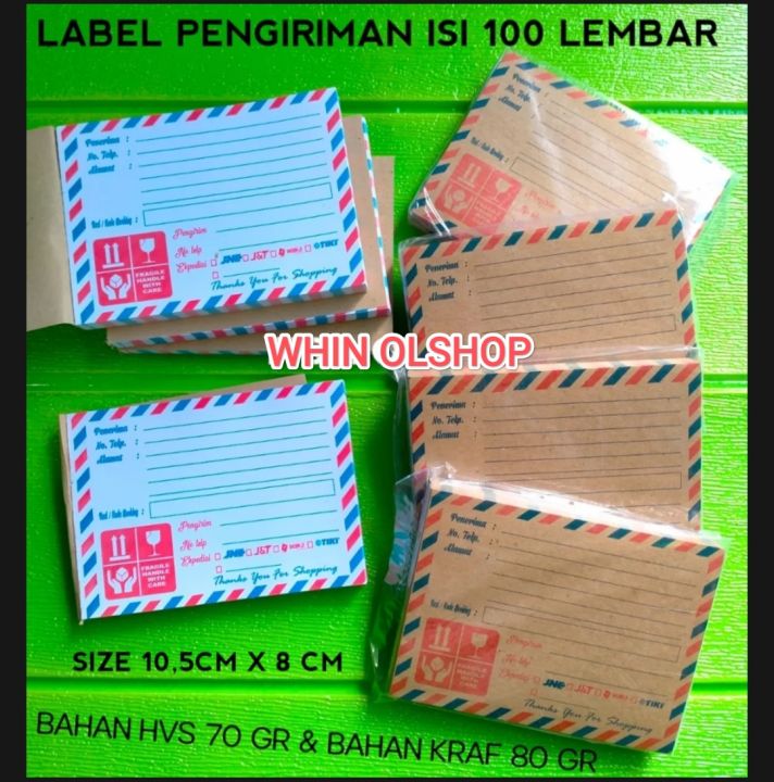 label pengiriman model amplop isi 100 lembar | Lazada Indonesia