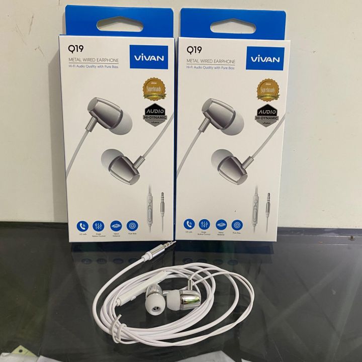 VIVAN Q19 METAL WIRED EARPHONE Hi-Fi Audio Quality With Pure Bass ...