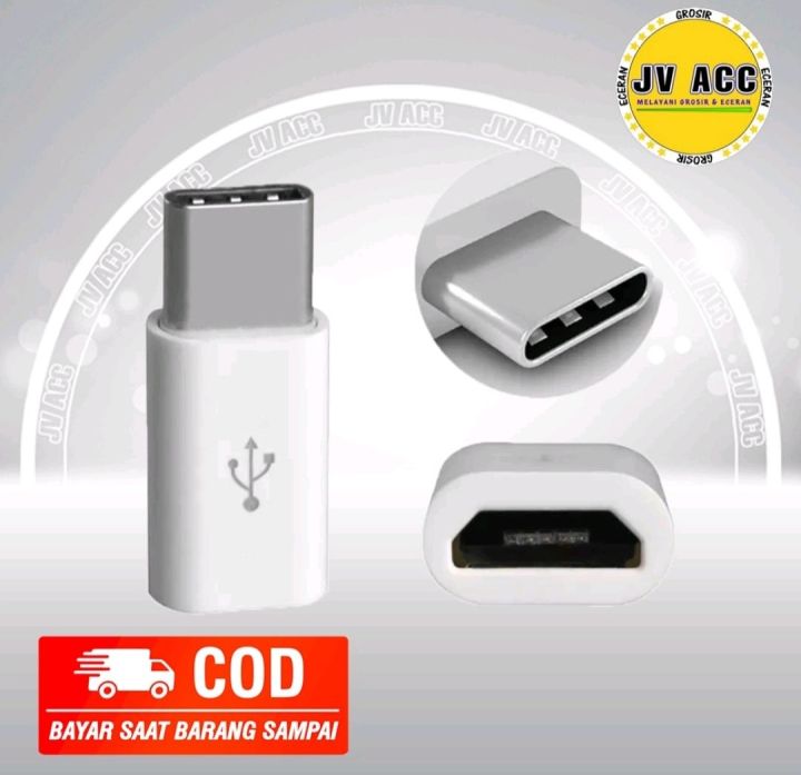 sambungan Konektor Mikro USB to Type C Colokan hape charger micro USB ...