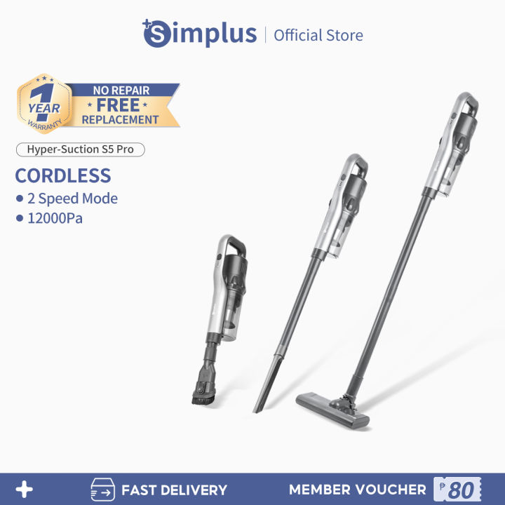 Simplus 3 In 1 Cordless Vacuum Cleaner Portable Vacuum Cleaner Ultra Quiet 12000Pa Strong ...