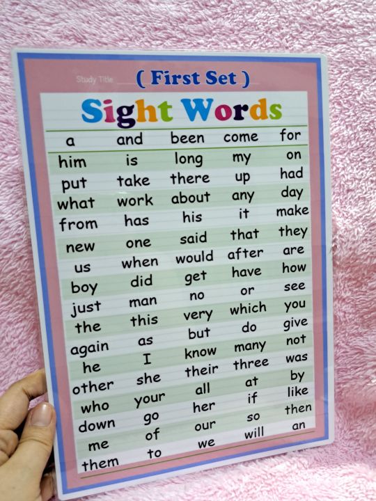 ENGLISH & TAGALOG Reading Charts a4 size laminated | Lazada PH