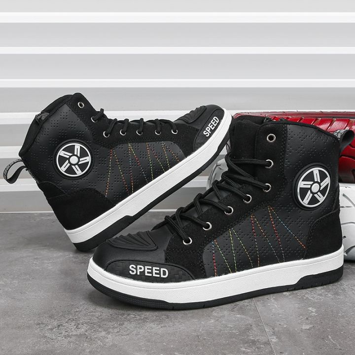 Motorcycle Boots Men Motobots For Motocross Shoes Motorbike Biker For ...