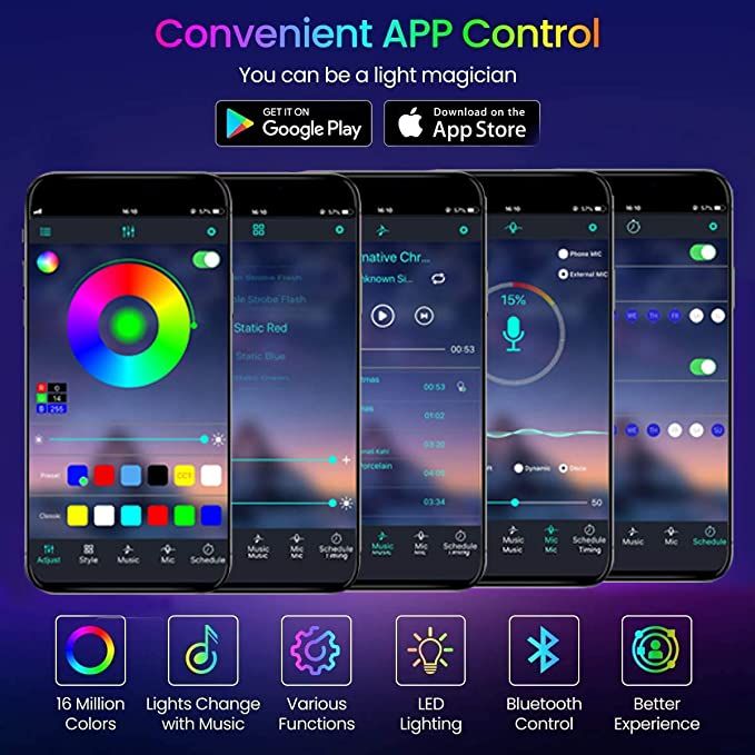 Waterproof 30Meters WIFI Alexa Smart App Lights LED Lights for Indoor ...