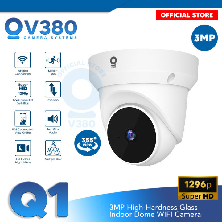 V380 Panoramic 360° Fish Eye / Ceiling Mounted Dome WIFI IP CCTV Camera ...