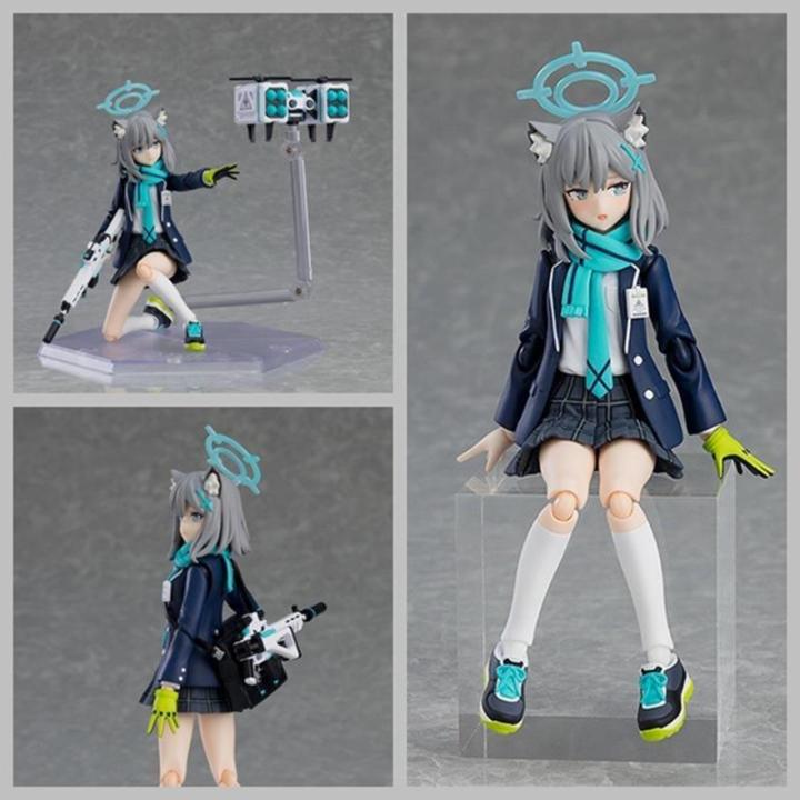 Fastshipment 15cm Figma #567 Blue Archive Shiroko Sunaookami Anime Girl ...