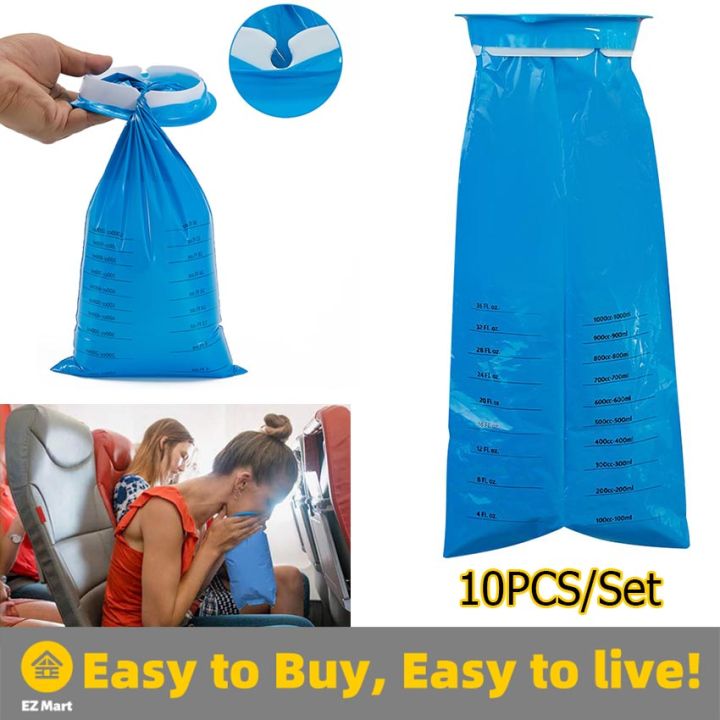 【Fast Shipping】 10pcs/Pack Vomit BagsMotion Sickness Bags Blue Emesis ...