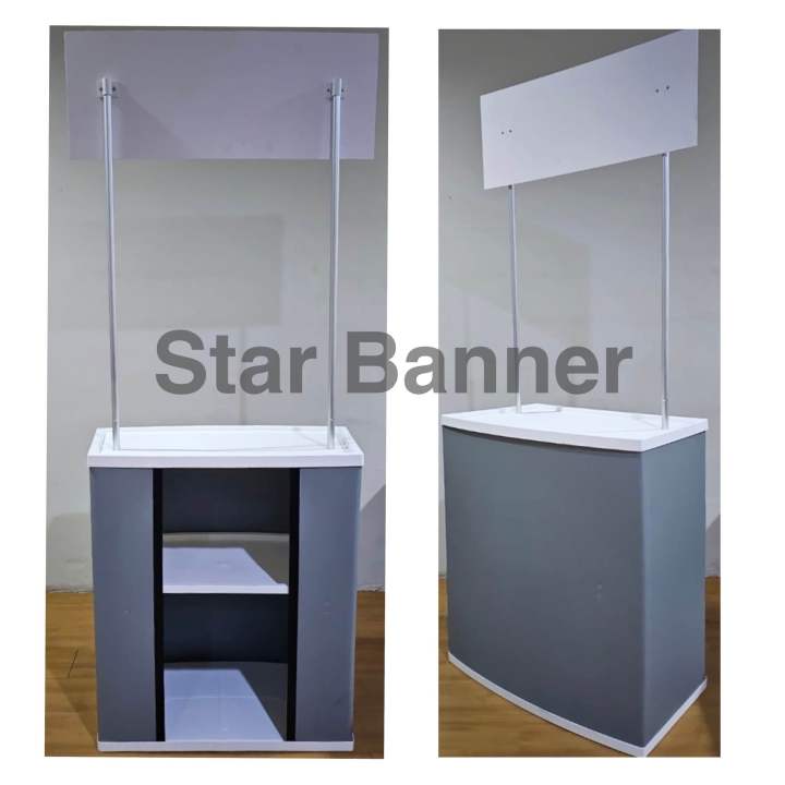 Polycounter segi (with header) | meja promosi | meja jualan | booth ...