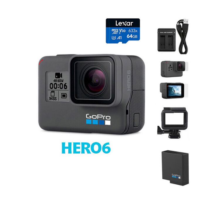Action Camera For Gopro hero 6 Black 4K 60fps GOPRO 6 for vlog 2nd Hand ...