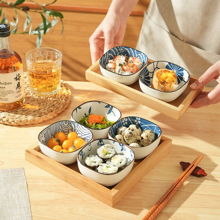 Chuanli จานใส่ของว่างและถั่วสำหรับใส่ในห้องนั่งเล่นสไตล์ญี่ปุ่นจานใส่ของว่างและผลไม้อบแห้งแบบแยก ...