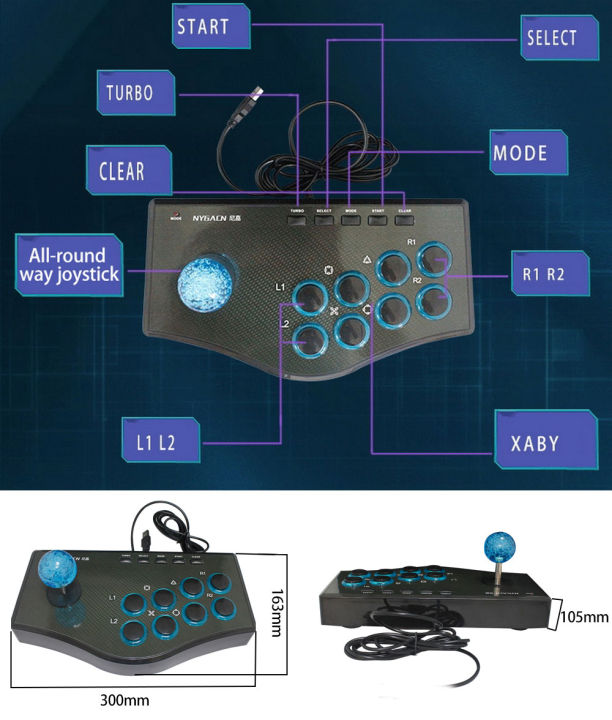⚡ของแท้⚡USB Arcade Fight Stick Street จอยสติ๊ก Gamepad Controller ...