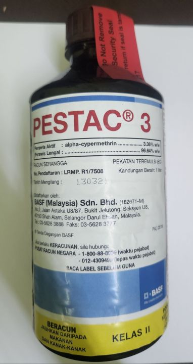 PESTAC 3 1L Alpha-cypermertin / Racun Serangga Ulat Gulung Daun Padi ...