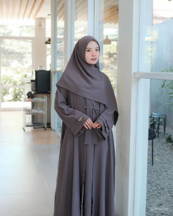 Abaya set inner dan outer abaya model terbaru kekinian/gamis lebaran ...