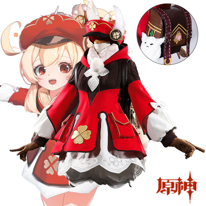 Game Genshin Impact Klee Cosplay Costume Lovely Girl Laurie Maid ...