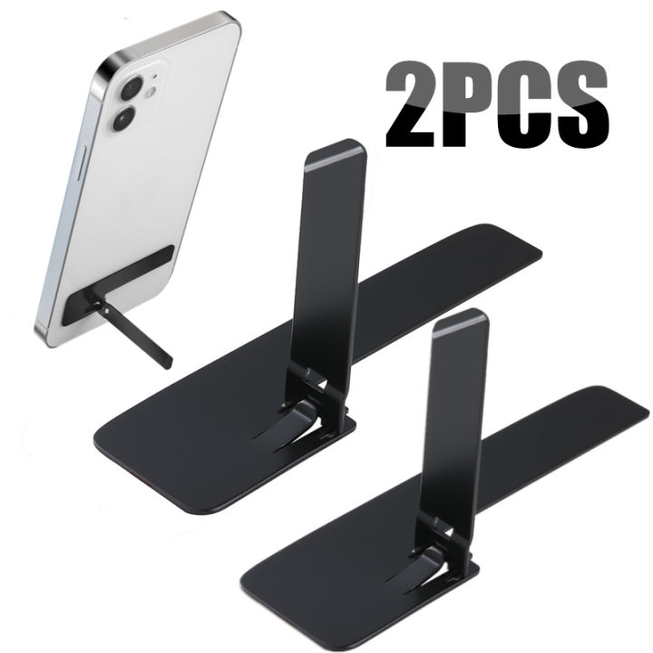 🔥2pcs Ultra-Thin Mini Metal Folding Phone Holder Alloy Invisible Mobile ...