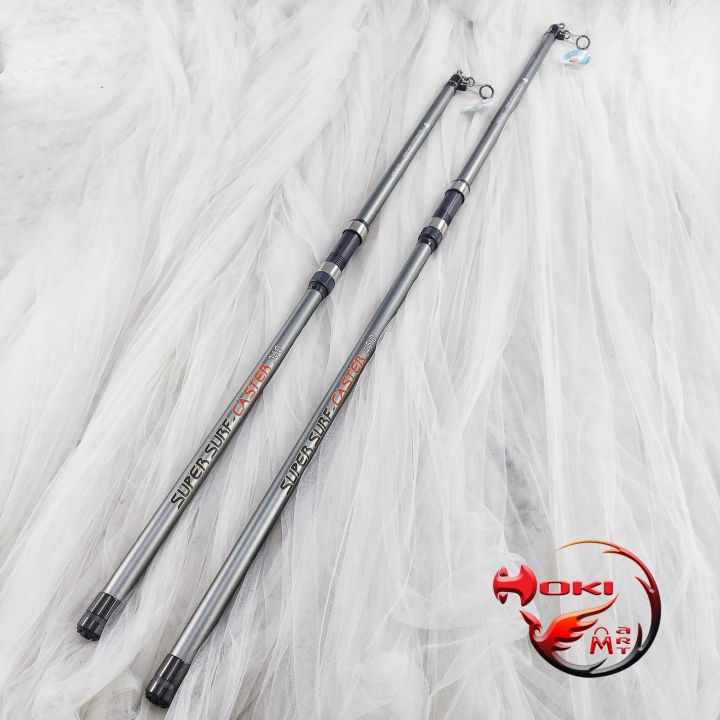 Joran charm super surf caster 360 450 telescopic carbon material cocok ...