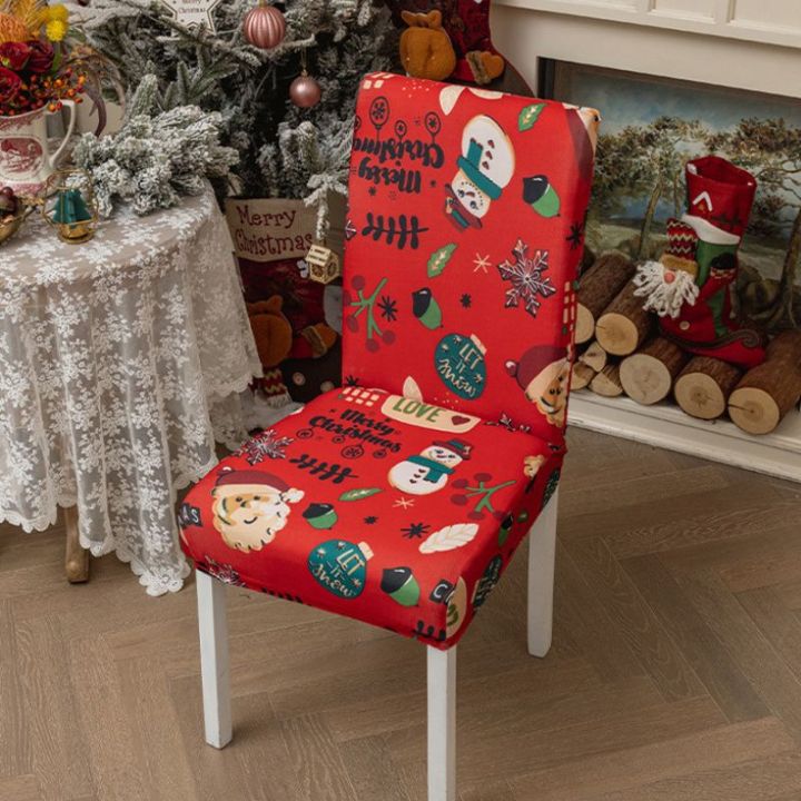 Hoyaa 2025 Christmas Chair Cover HD Printed Xmas Design Dining Chair ...