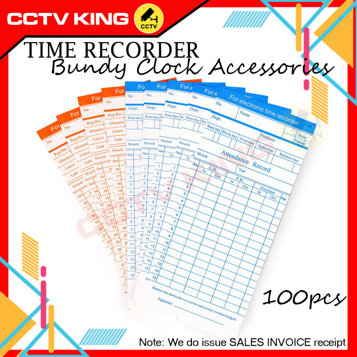 100 Pcs Standard Time Card Bundy Clock Attendance Recorder DTR Eagle ...