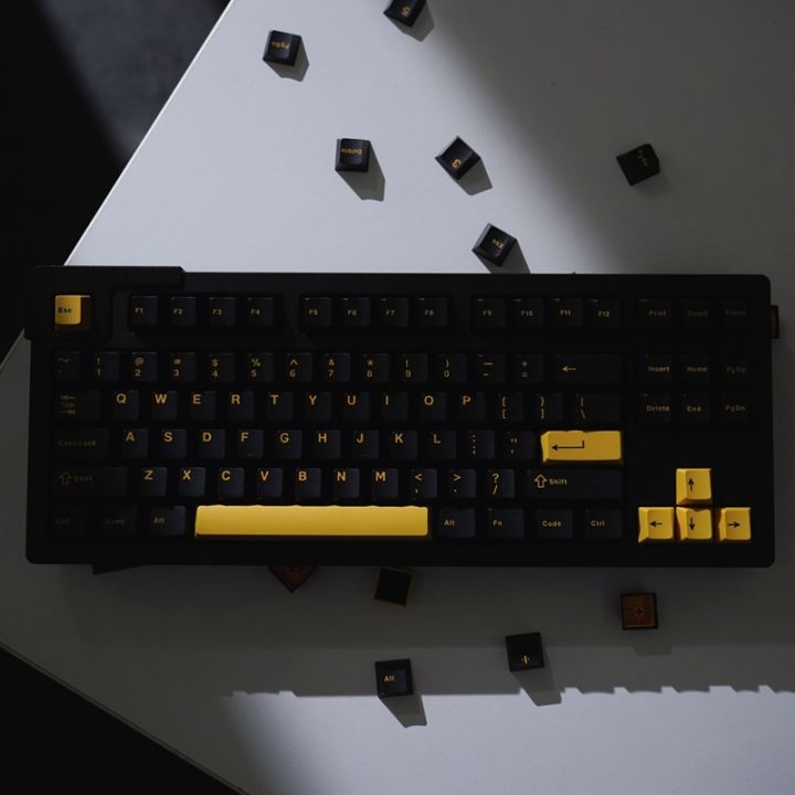 【Keycap Only】Pyga Keycap Black Gold Keycap Cherry Profile ABS Doble ...