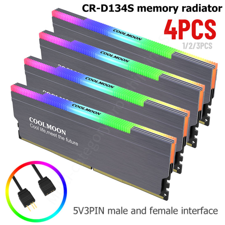 COOLMOON RAM Heatsink Radiator 5V 3PIN ARGB Cooler Addressable Cooling Vest Heat Sink Cooler for ...