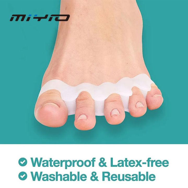 MIYIO 2Pcs Gel Toe Separator Hallux Valgus Toe Spacer Bunions Corrector ...