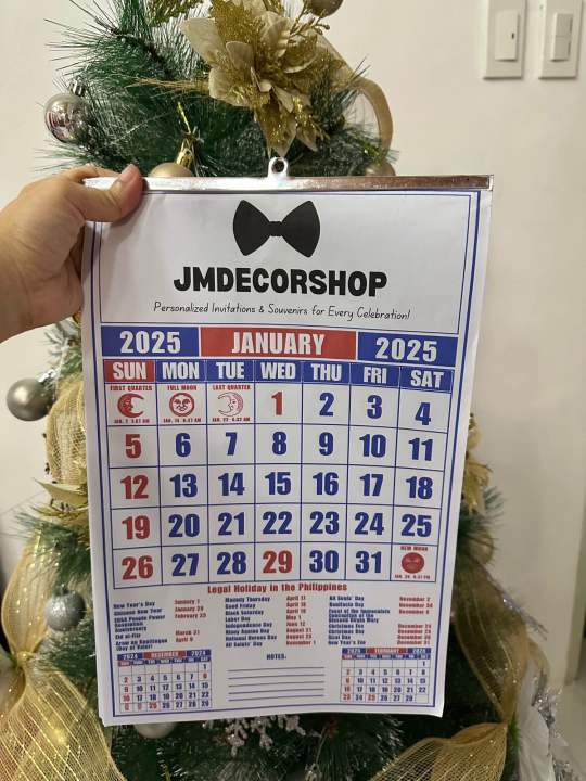 Commercial Calendars customized shop name and logo Legal Size | Lazada PH