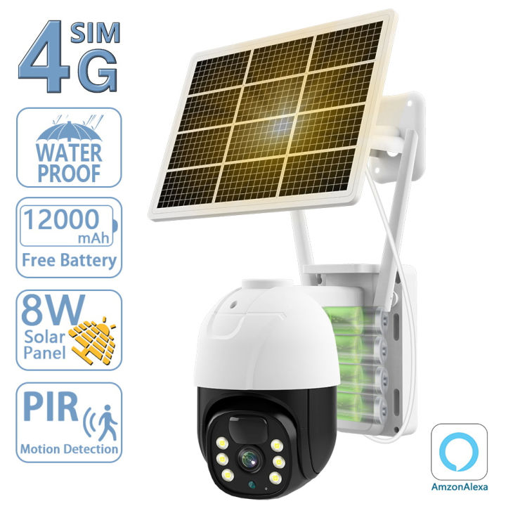 4K 8MP 4G Sim Card Dual Lens WIFI Solar Camera Battery PIR Human Detection Outdoor Security CCTV ...