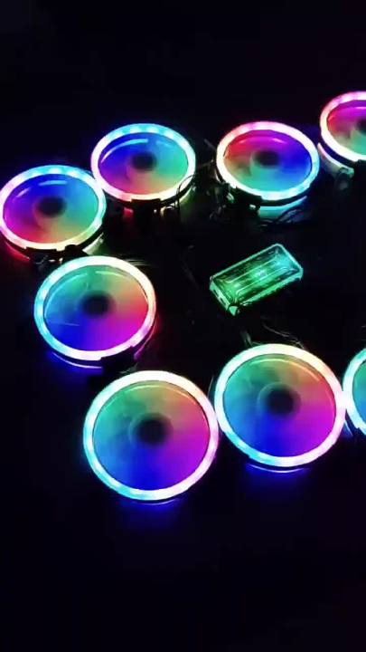 Desktop Fan Rainbow Colors cpu fan Mining Rig Fan PC Cooling Fan ...