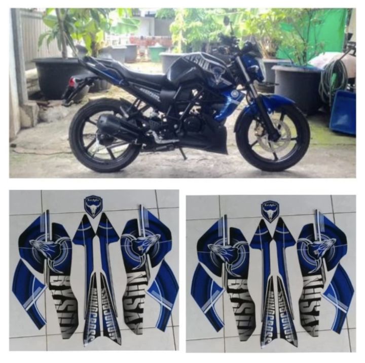 STIKER STRIPING LIS BODY YAMAHA BYSON 2013 2014 BIRU STANDAR | Lazada ...