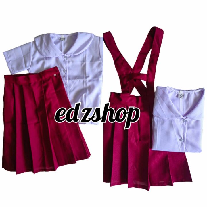 maroon skirt &blouse set school uniform.kinder to teensPLEASE DOUBLE ...