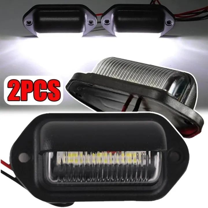 2PCS 6 LED Car License Number Plate Light For SUV Truck Trailer Van Tag ...