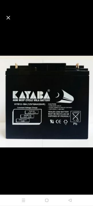 Aki Genset/ Kayaba 12V18ah / AGM Deep Cycle VRLA Battery Aki Panel ...