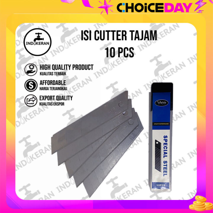 Isi Cutter 18MM isi 10 Pcs High Quality | Pisau cutter | COD | Lazada ...