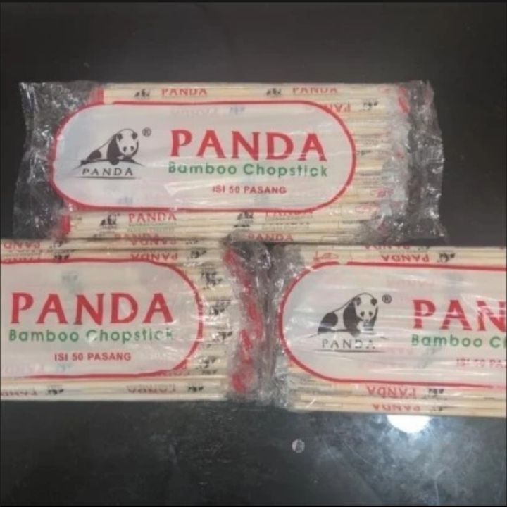 (isi 50 pasang) sumpit bambu merk panda bahan halus praktis higienis ...