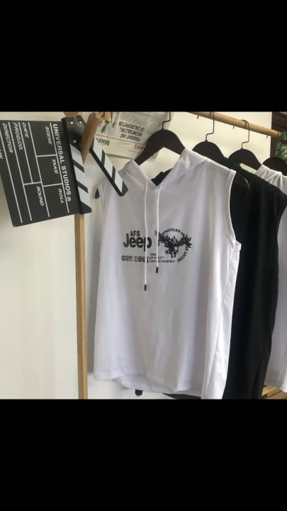 JINITAIMEI เสื้อกั๊กแขนกุดสำหรับผู้ชาย,แขนเสื้อตัด,กีฬาฤดูร้อนมีฮู้ด ...