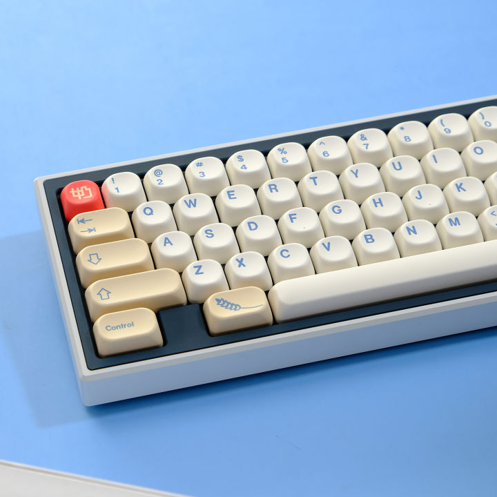 Gmkfans KOA keycaps gmk นมถั่วเหลือง140คีย์ PBT คีย์คีย์ที่คล้าย MOA จุดย้อนยุคเกาหลี Mac ISO ...