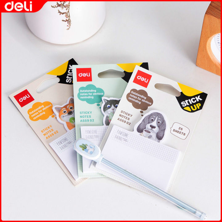 Deli Sticky Notes 25 Sheets Animal Theme Standing Post EA55902 | Lazada PH