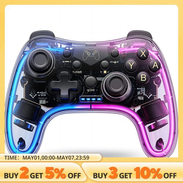 Switch Pro Controller With RGB Breathing LED, Switch Controllers Remote ...