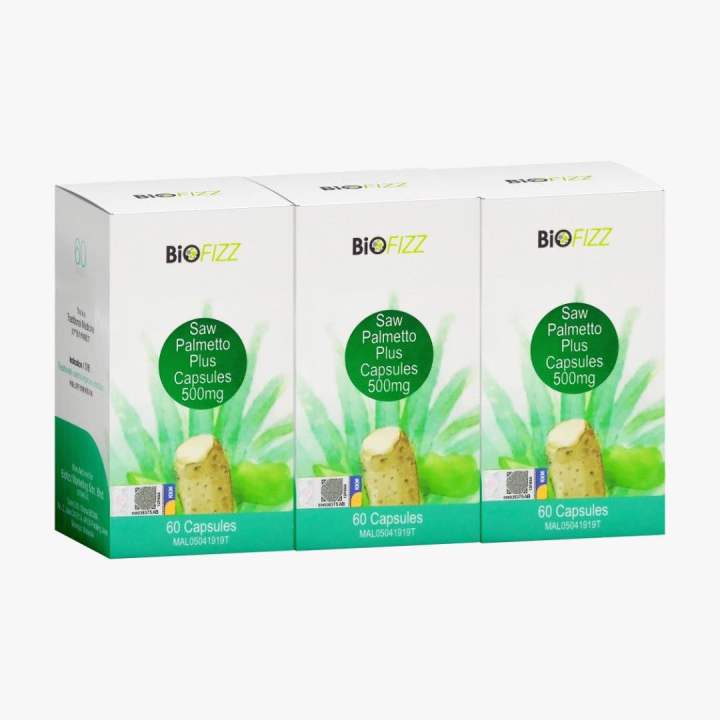 Biofizz Saw Palmetto Plus Capsules 500mg 60's x 3 | Lazada
