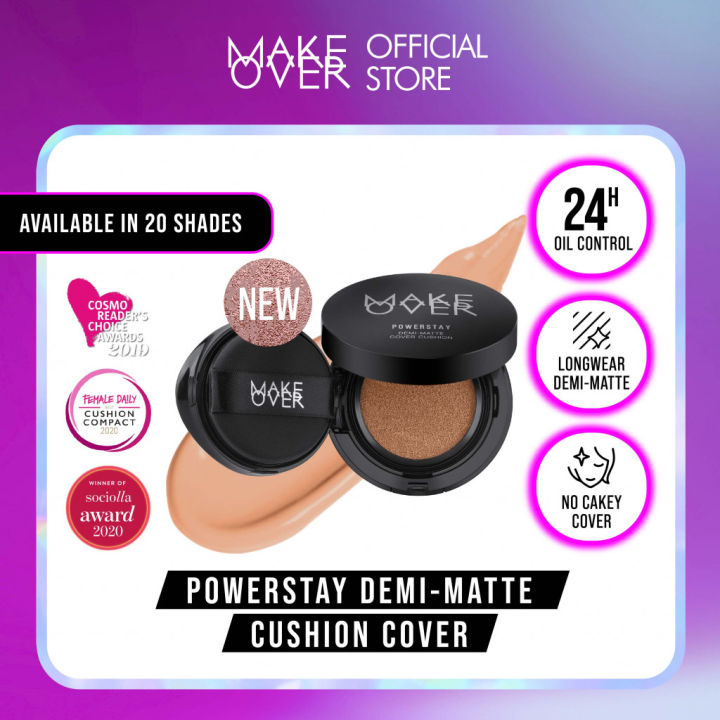MAKE OVER Powerstay Demi-Matte Cover Cushion - Cushion Matte High ...