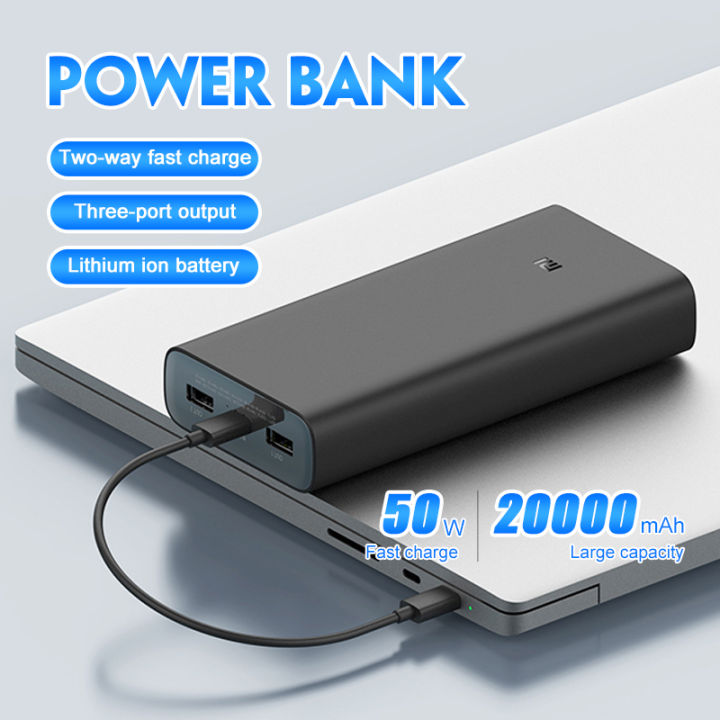 Xiaomi Power Bank 20000mAh Fast Charging 50W Mi Powerbank Super Flash Charging Version 74 Wh ...
