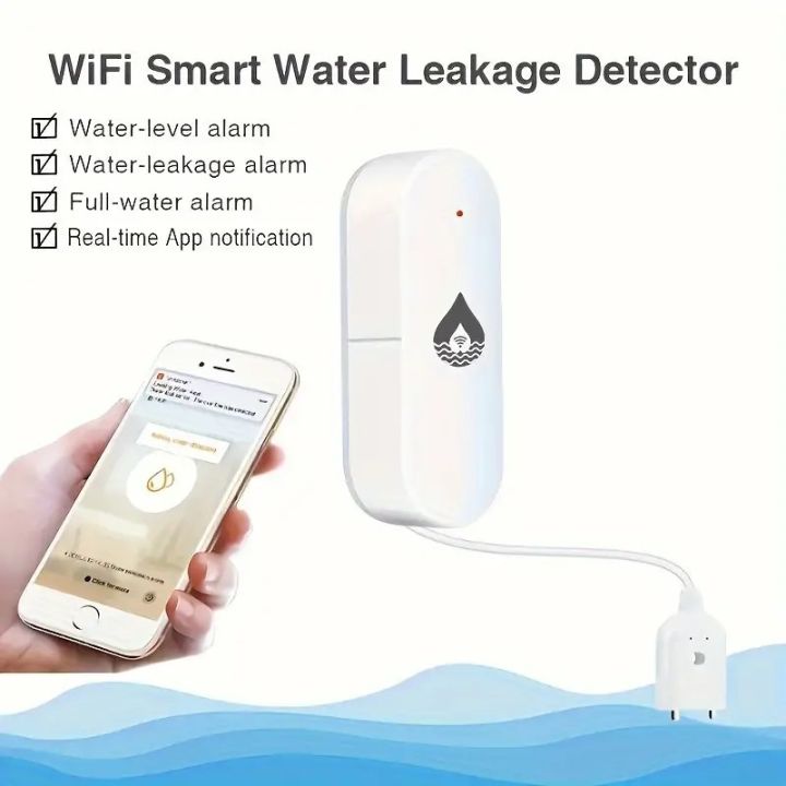 WIFI Tuya Smart Water Leak Sensor Detector Alarm Flood Water Leakage ...