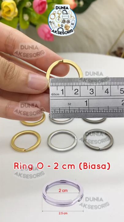 Accesories Tas Ring Gantungan Kunci Gepeng O - 2 cm (Biasa) / Gantung ...