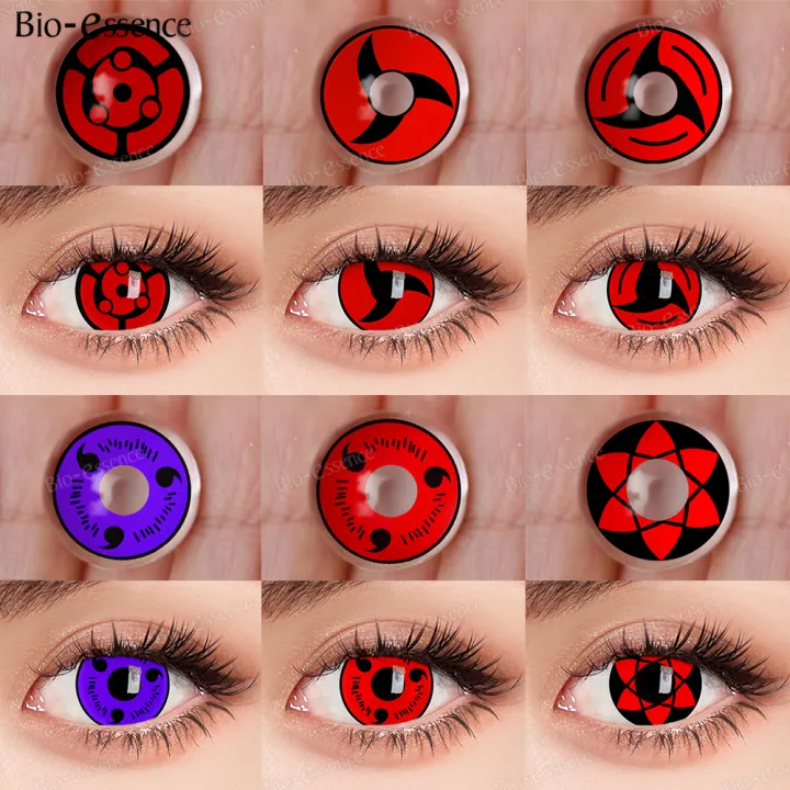 Bio-essence 1 Pair Sharingan Contact Lenses for Eyes Cosplay Lenses ...